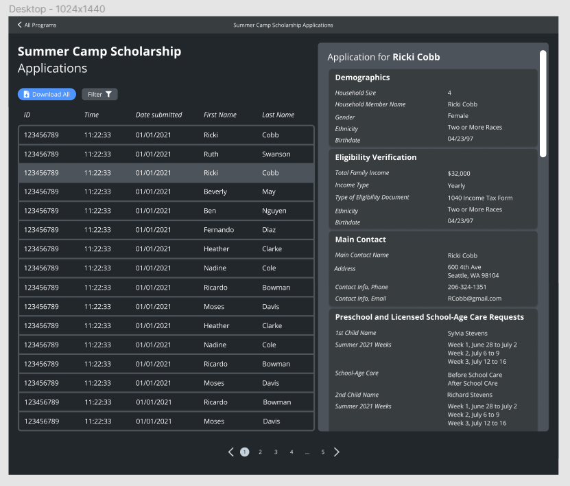 High fidelity mockup of the application inbox view · Issue #492 · civiform/civiform · GitHub
