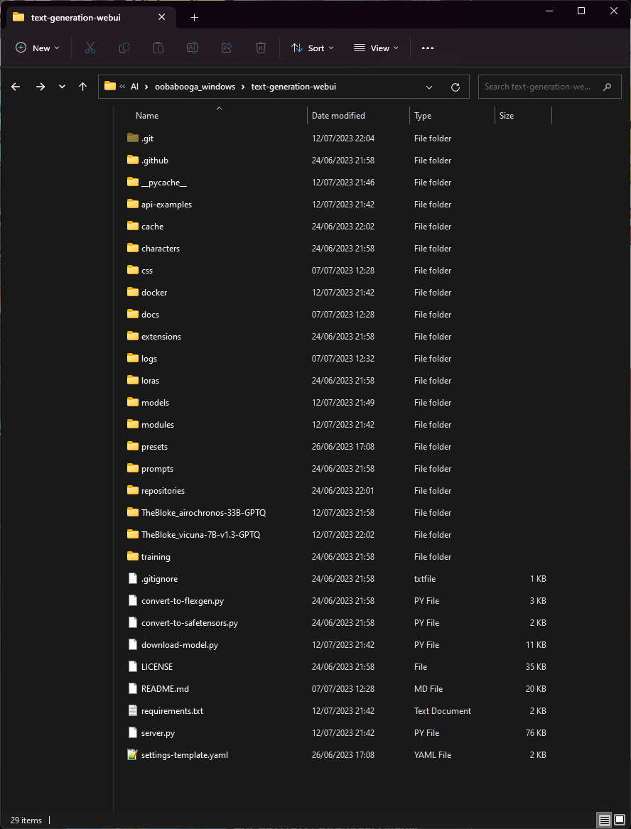 Models downloaded through the web UI are saved to the root directory ...
