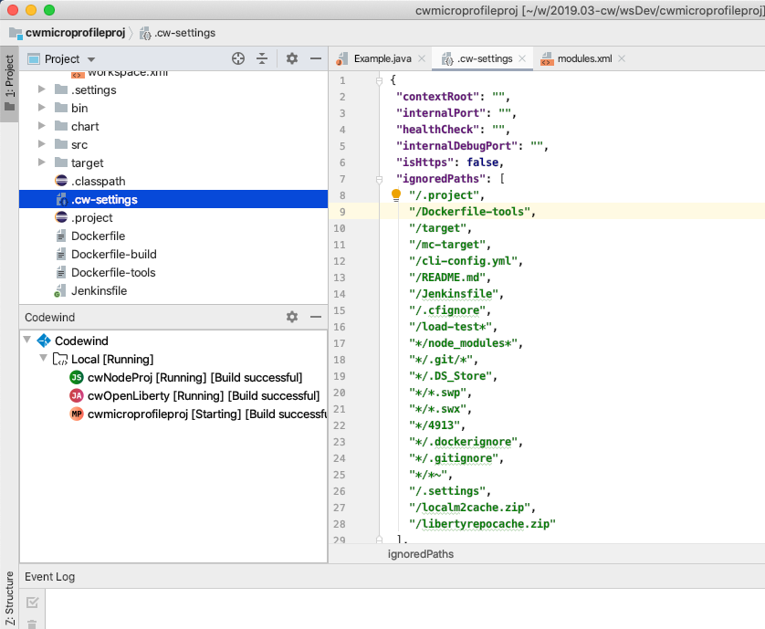 [IntelliJ] Add .cw-settings File Type · Issue #1986 · eclipse-archived/codewind · GitHub