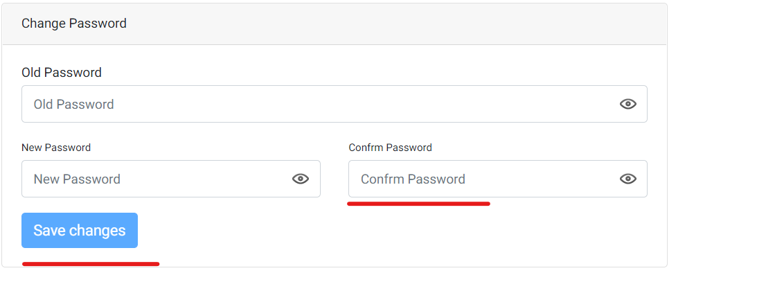 Spelling mistake in confirm password and button lable color not looking ...