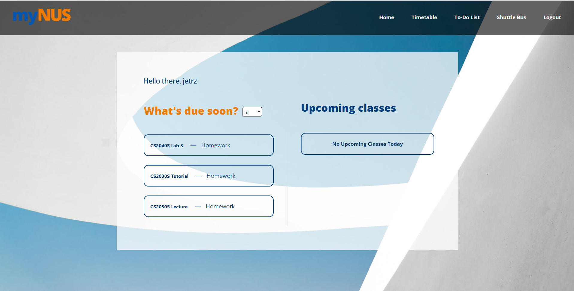 GitHub - jetrz/myNUS: NUS students' daily life assistant!