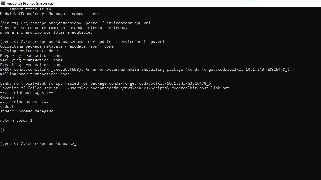 No module named "Torch" · Issue #129 · facebookresearch/demucs · GitHub