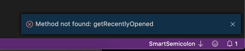 Getrecentlyopened Method Not Found · Issue 81643 · Microsoftvscode · Github
