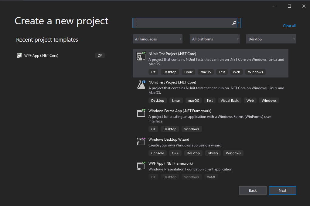 Revert Visual Studio New Project Window to Tree View · Issue #11 · microsoft/Windows-Dev ...