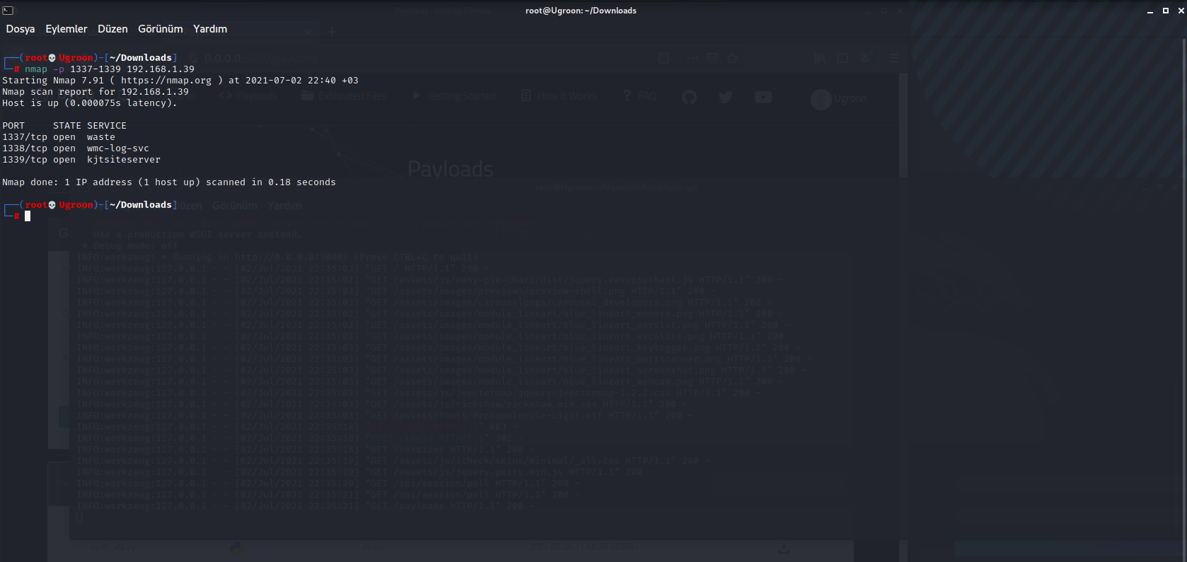 All port are open but don't work payload · Issue #483 · malwaredllc/byob · GitHub