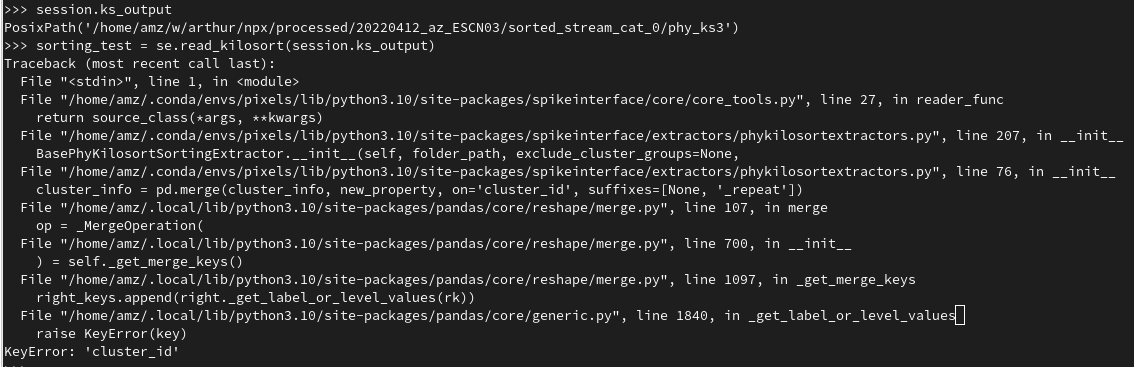 Unable To Load Sorting Object From `exporttophy` Output Folder · Issue 1167 · Spikeinterface 