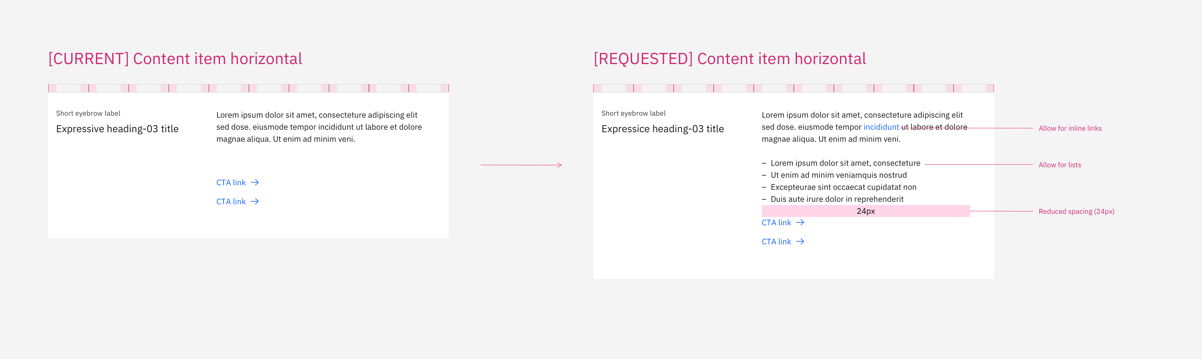 [CONTENT ITEM HORIZONTAL]: Update styles and layout of Content item ...