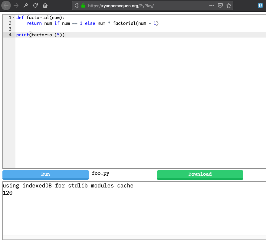 'using indexedDB for stdlib modules cache' message always appears in the Python console · Issue ...