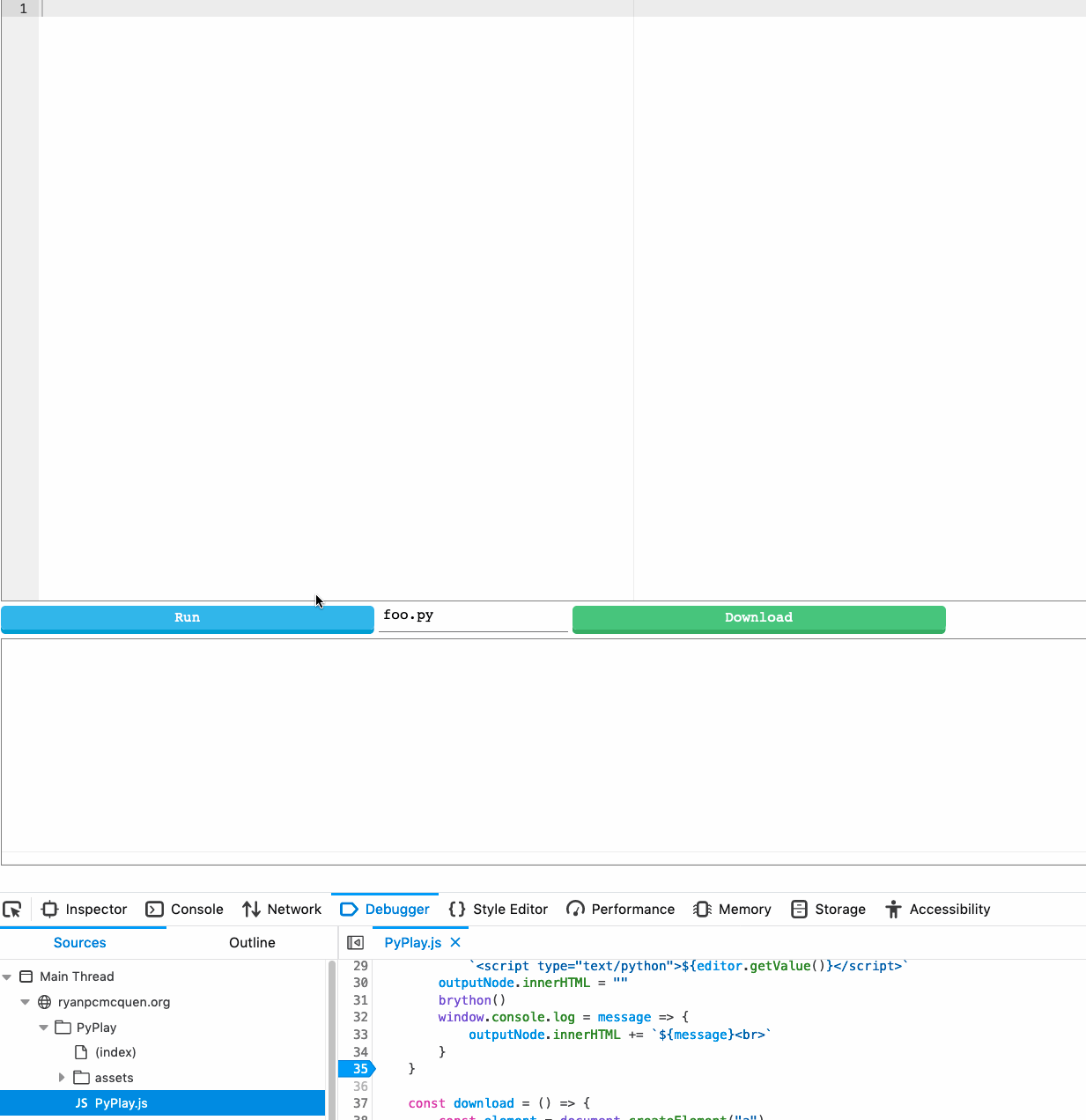 'using indexedDB for stdlib modules cache' message always appears in the Python console · Issue ...