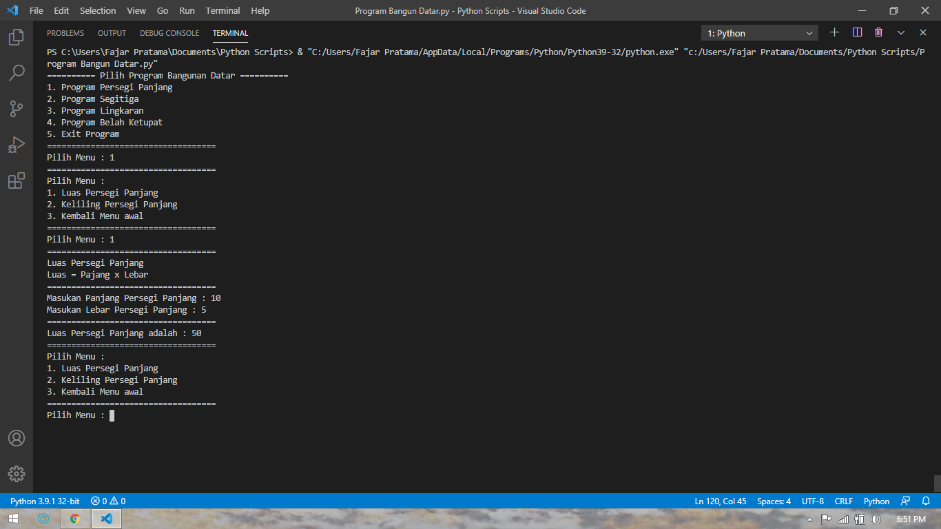 GitHub - fajar035/Python-program-hitung-Bangun-datar: Program Python ...