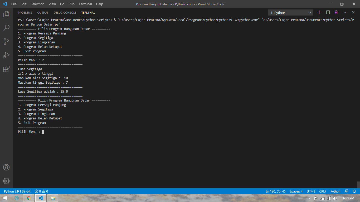 GitHub - fajar035/Python-program-hitung-Bangun-datar: Program Python ...
