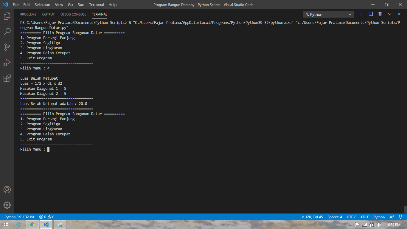 GitHub - fajar035/Python-program-hitung-Bangun-datar: Program Python ...