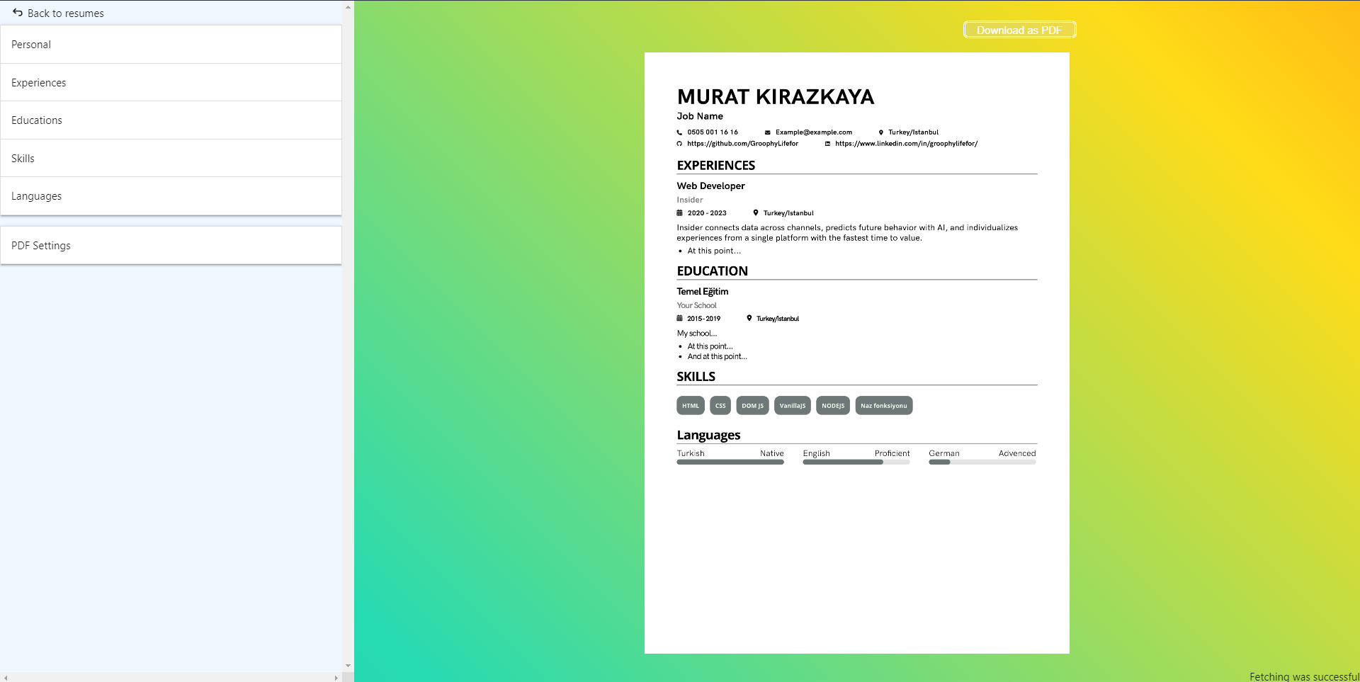 GitHub - The-Shower-Coders/CVGenius: A free resume creator for our enlightened youth who cannot ...