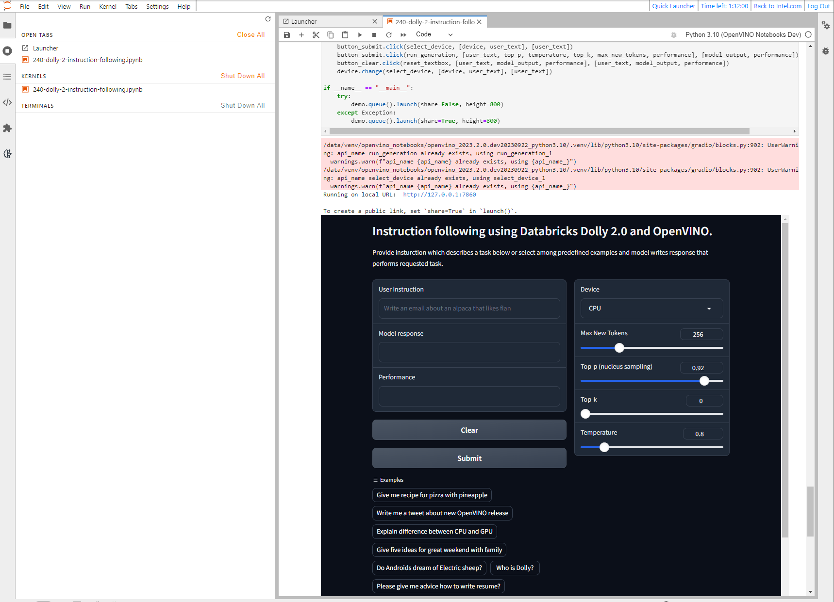 240-dolly-2-instruction-following uses a deprecated Gradio API (enable_queue=True) · Issue #1415 ...