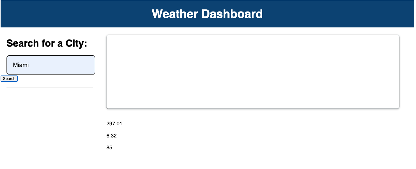 GitHub - americanoame/Weather-Dashboard