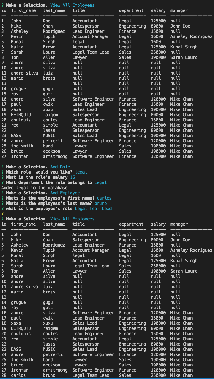 GitHub - americanoame/Employee-Tracker