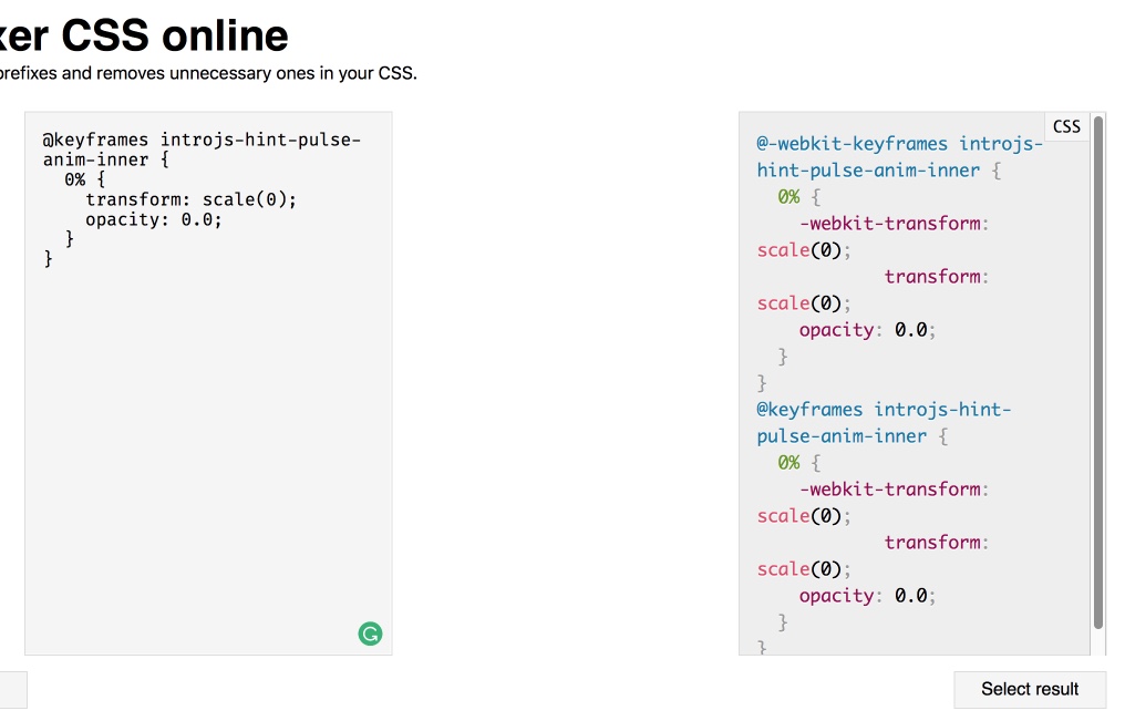 Autoprefixer 7.1.0 gives no output for this when I use it via PostCSS ...