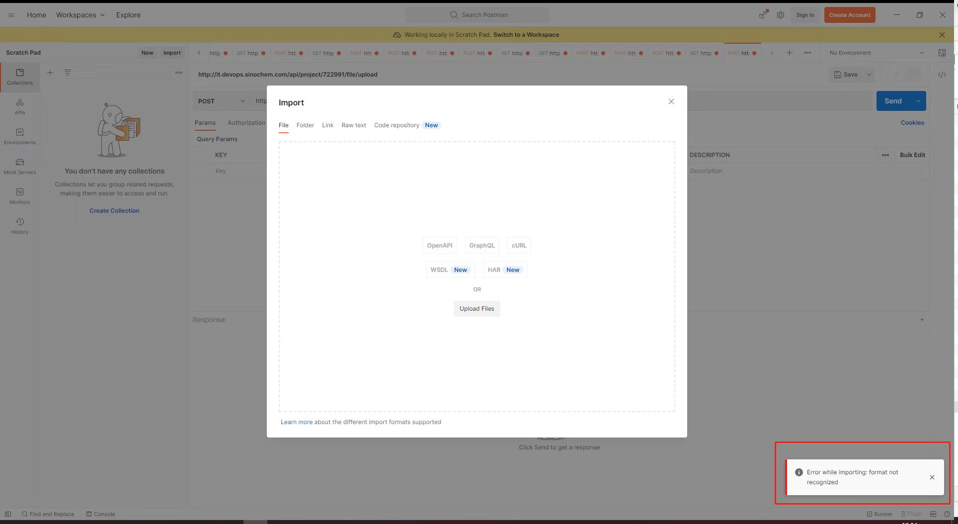 [BUG]ms接口导出swagger格式后，再导入postman失败 · Issue #17626 · metersphere/metersphere · GitHub