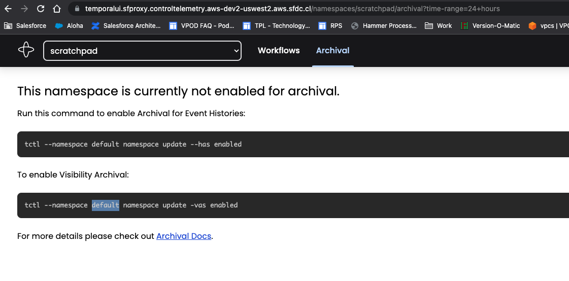 [Bug] Wrong tctl commands provided for enabling archival · Issue #455 · temporalio/ui · GitHub