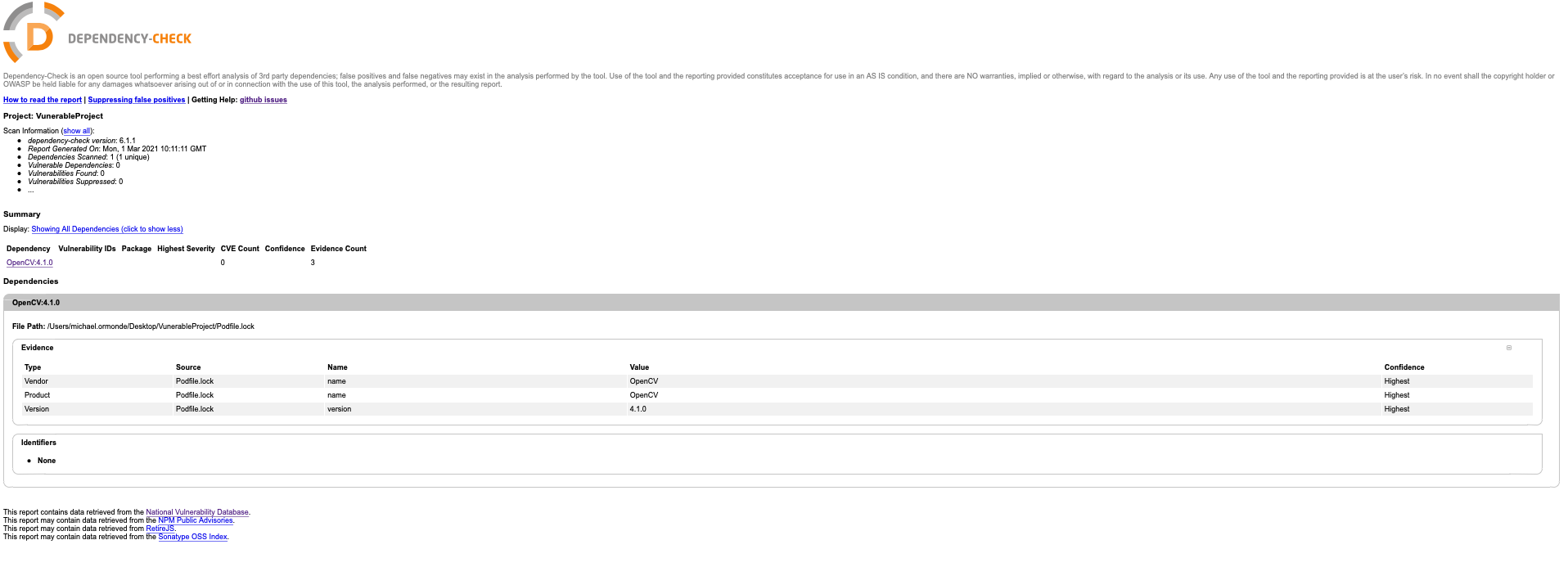 Cocoapods Podfile.lock scan not returning any vulnerabilities · Issue #3168 · jeremylong ...