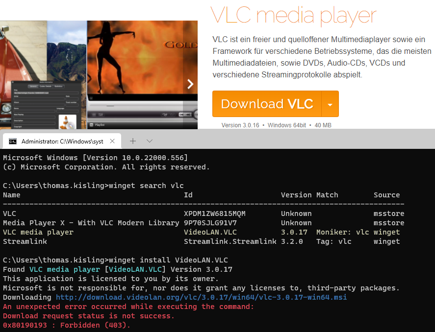 [Package Issue]: VideoLAN.VLC · Issue #54292 · microsoft/winget-pkgs ...