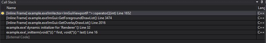 Unhandled exception thrown: read access violation. GImGui was nullptr ...