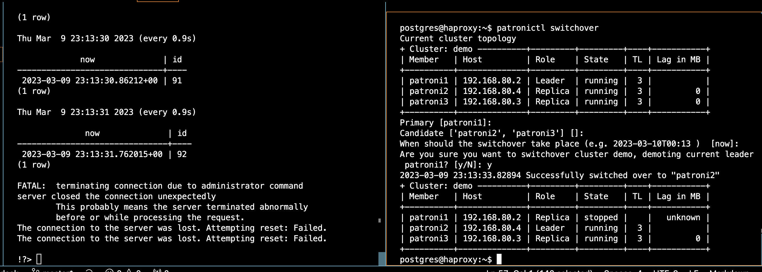 switchover causing client errors · Issue #2591 · patroni/patroni · GitHub