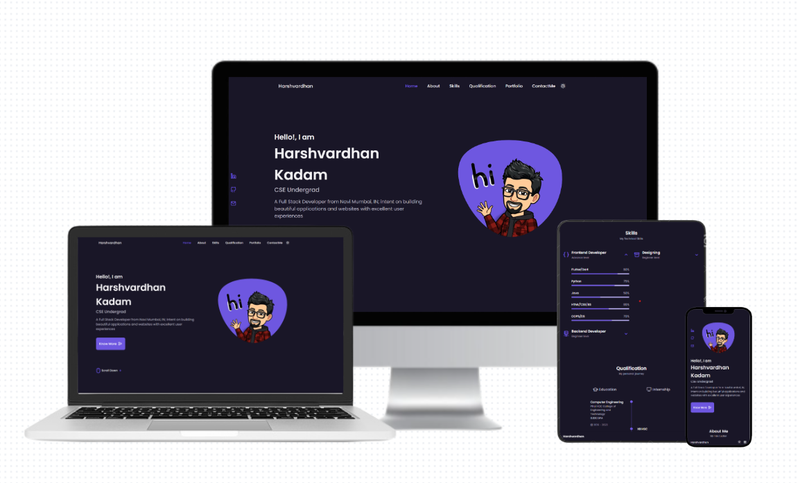 GitHub - TheHarshKadam/theharshkadam.github.io: Personal Portfolio website made using HTML,CSS ...