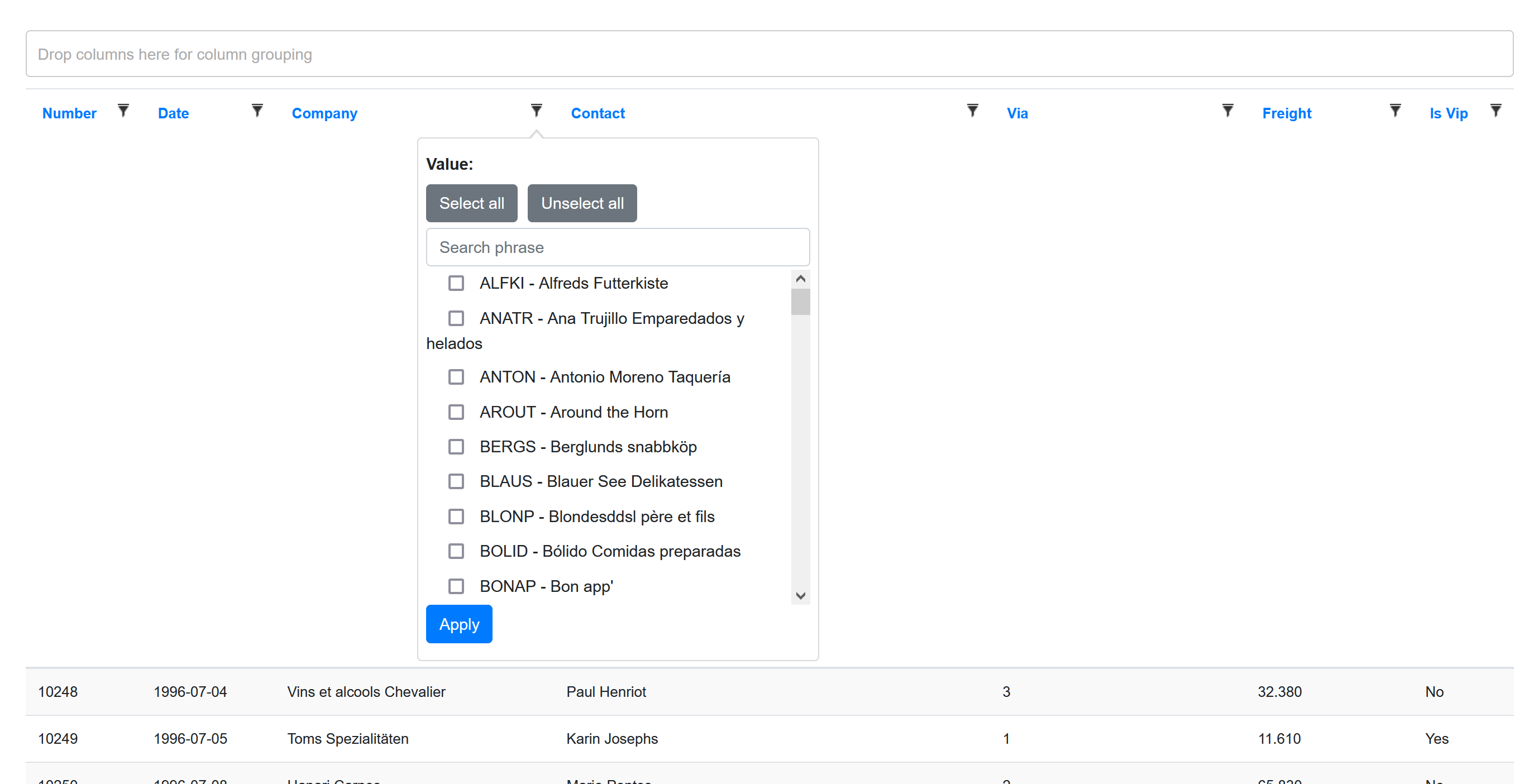 SetListFilter - ui improvments and shurtcuts · Issue #320 · gustavnavar/Grid.Blazor · GitHub