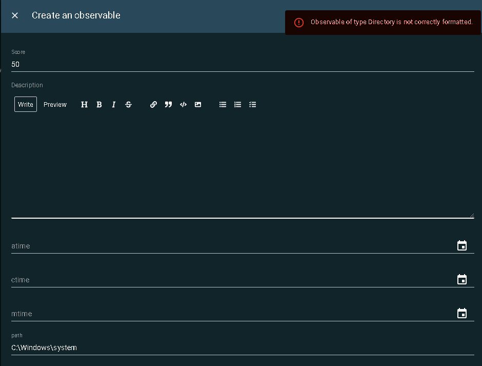 Observable of type Directory is not correctly formatted · Issue #1098 · OpenCTI-Platform/opencti ...