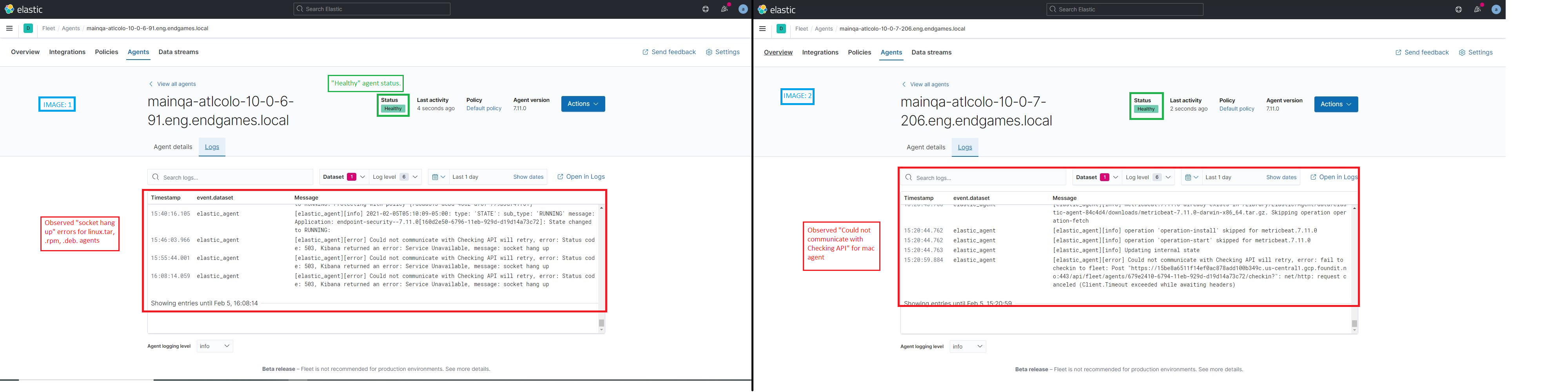 [Fleet] "Socket Hang up" Error coming inconsistently on Agents Tab · Issue #86742 · elastic ...