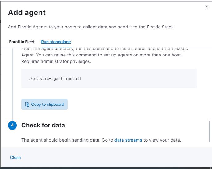 [Fleet][Standalone-Agent]: No separate steps available in `Add Agent ...