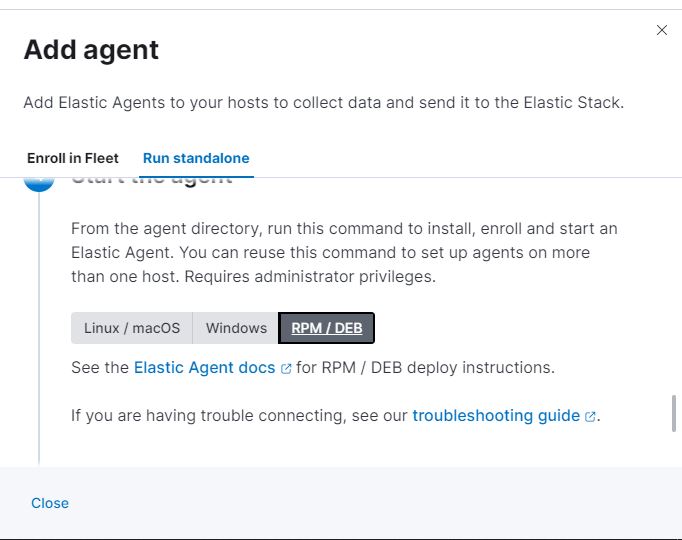 [Fleet][Standalone-Agent]: No separate steps available in `Add Agent ...
