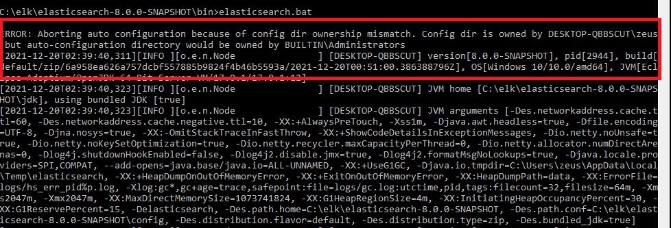 [VSphere]: Auto configuration failed on running elasticsearch.bat while setting up self-managed ...