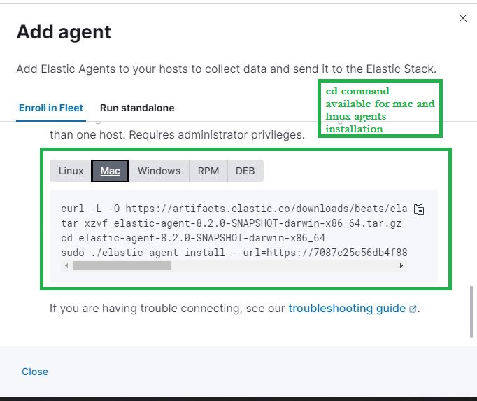 [Fleet]: `cd` command not available for Windows agent installation under Add Agent flyout ...