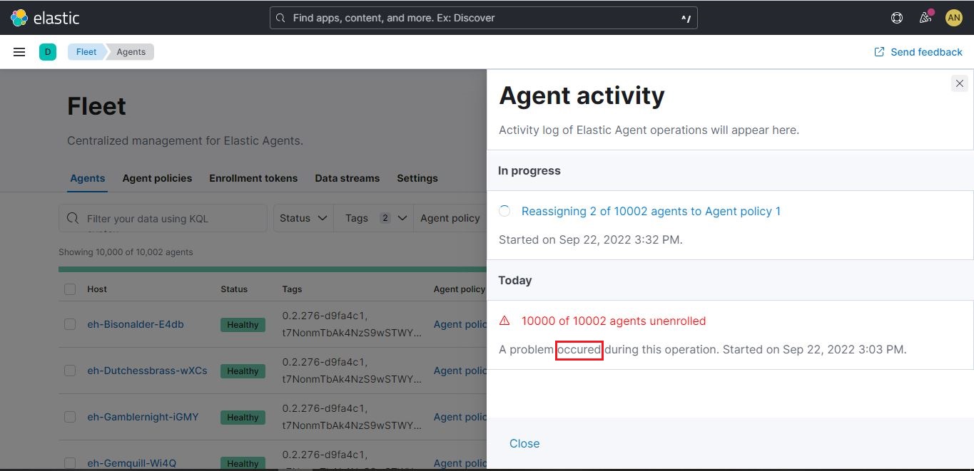 [Fleet]: Wrong spellings for `occurred` in error text `A problem occured during this operation ...
