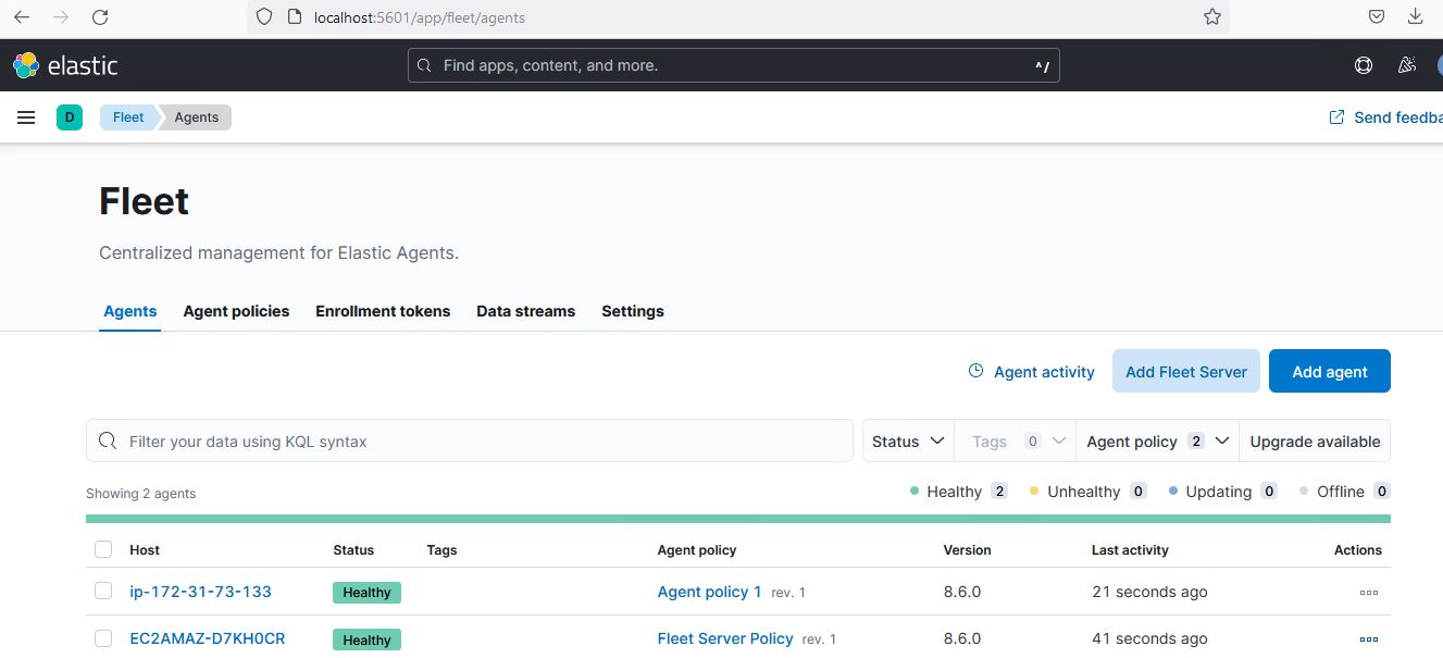 [Self-Managed]: No data under data streams tab for secondary agent installed on self-managed ...