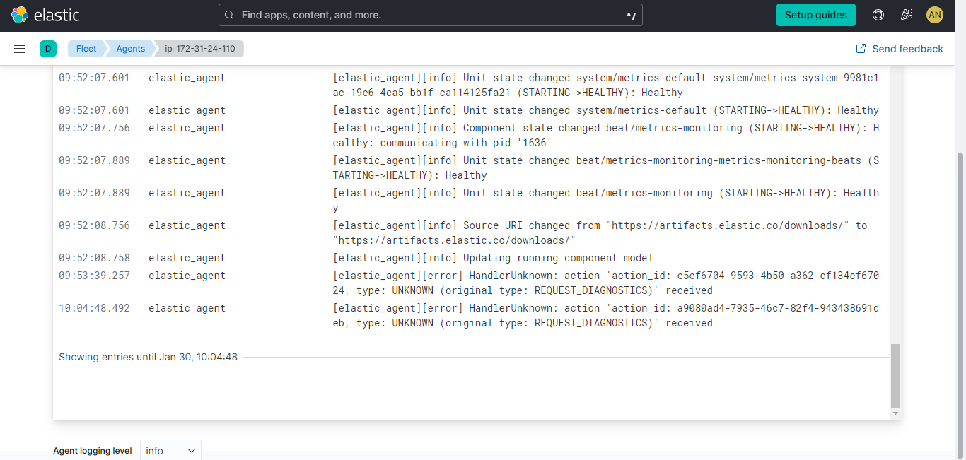 [Fleet]: Diagnostics not available under agent diagnostics tab on requesting zip. · Issue ...