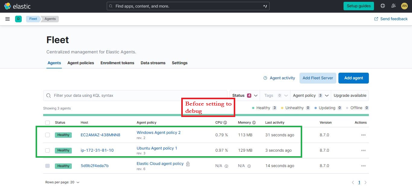 [Fleet]: CPU and Memory fields changes to `NA` for Ubuntu agent on changing logging level to ...