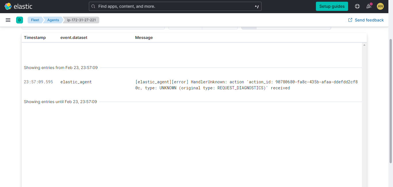[Fleet]: Request diagnostics for lower version agents is not disabled. · Issue #152061 · elastic ...