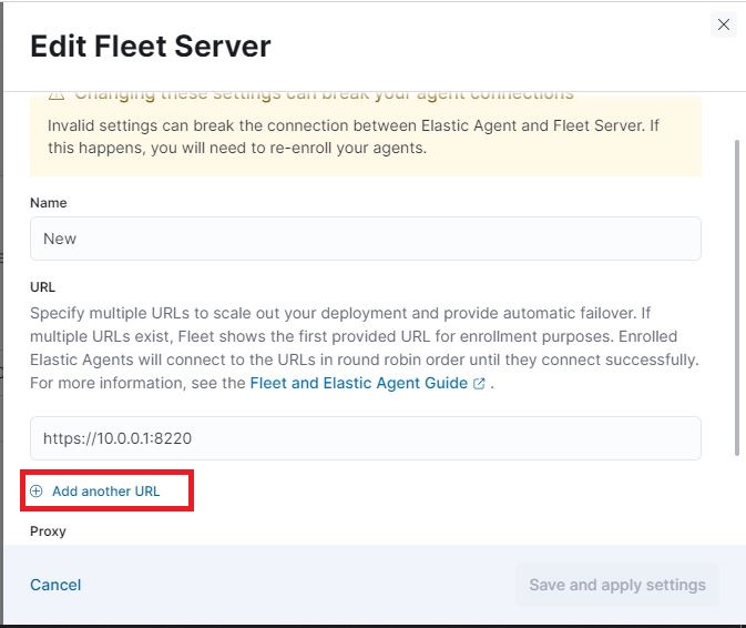 [Fleet]: No message is observed on hovering over `Add another URL` under Edit/Add Fleet Server ...