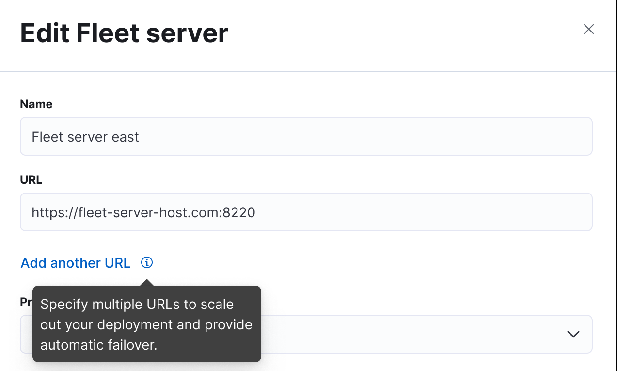 [Fleet]: No message is observed on hovering over `Add another URL` under Edit/Add Fleet Server ...