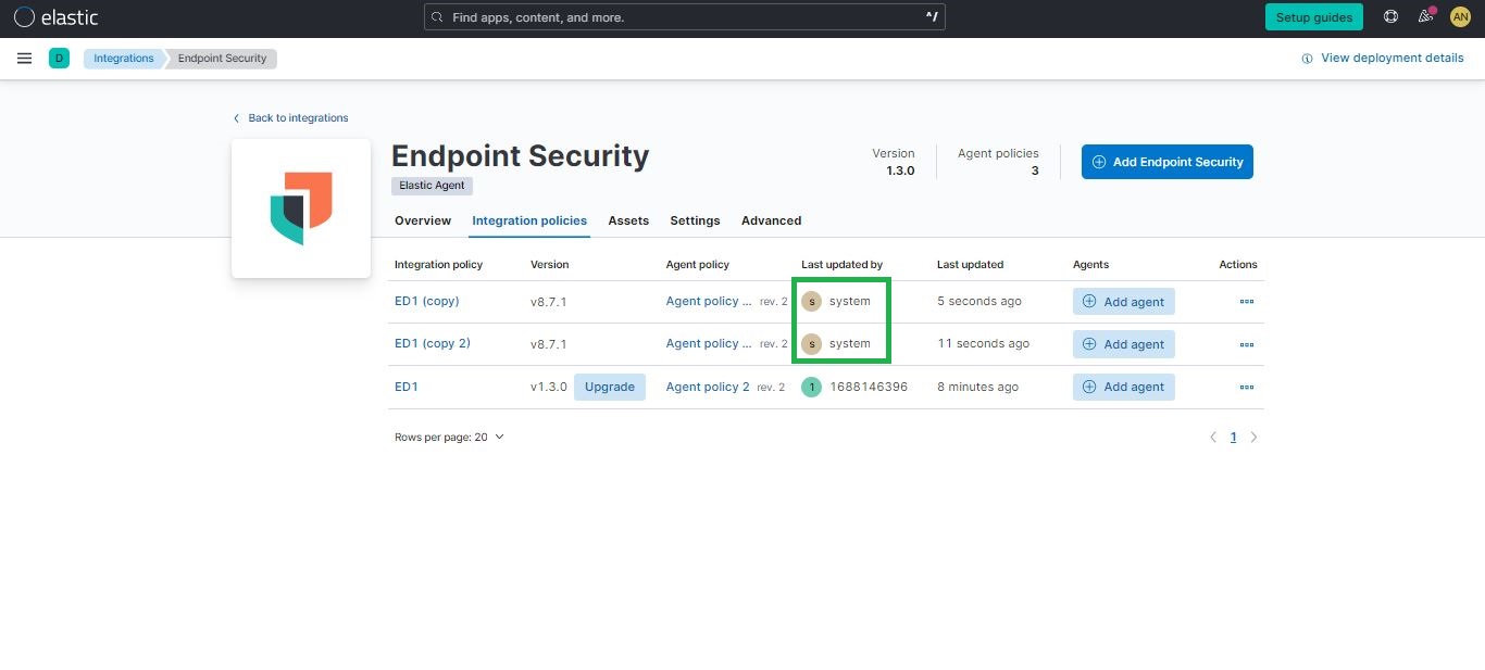 [Fleet]: `Elastic Defend` integration not upgraded in added agent ...