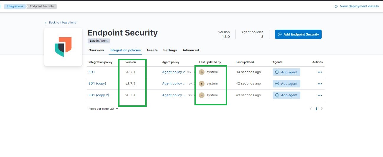 [Fleet]: `Elastic Defend` integration not upgraded in added agent ...