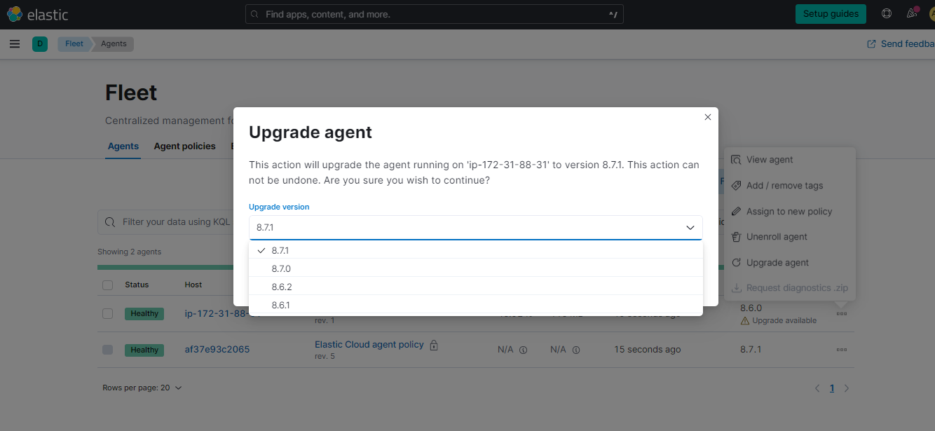 [Fleet]: Versions not available to select while upgrading/schedule ...