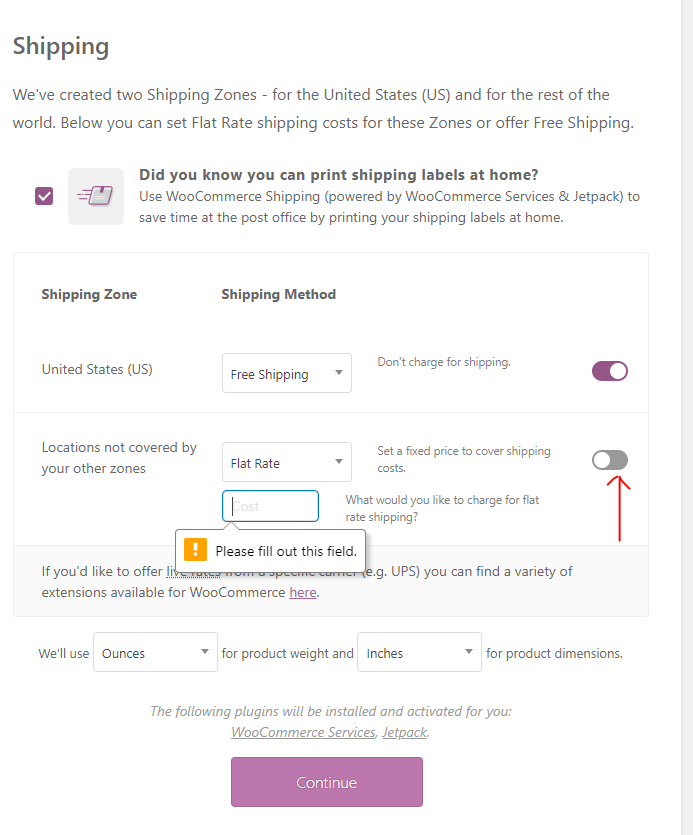 Disabled shipping option still requires price during WooCommerce installation · Issue #25358 ...
