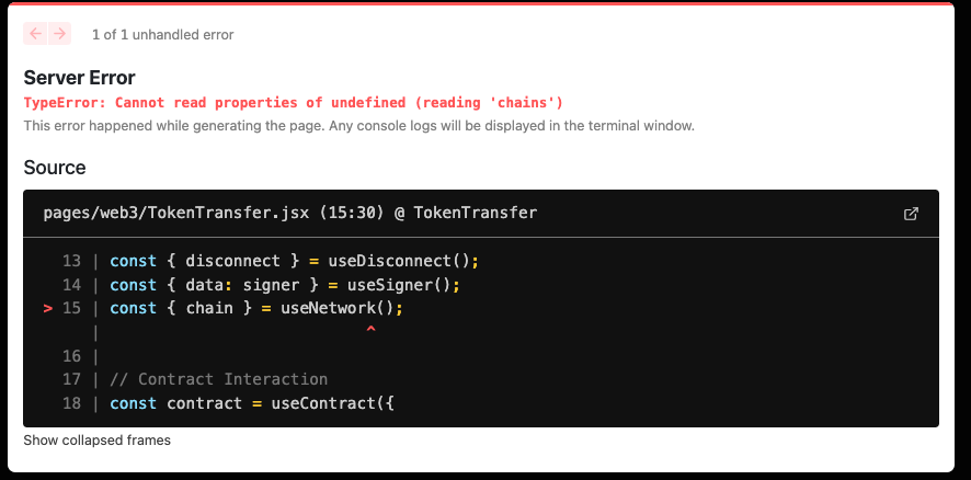 Bug Usenetwork Hooks Shows Following Error Typeerror Cannot Read Properties Of Undefined