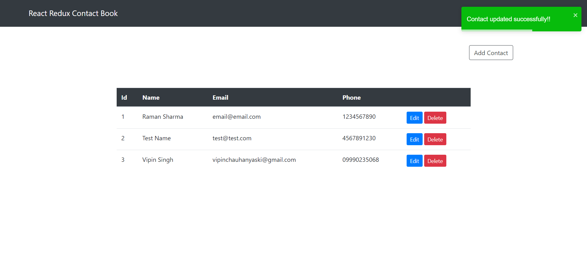 Github Vipinstack React Redux Contact Book