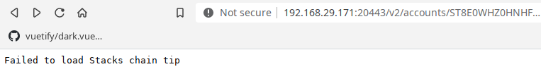Failed to load Stacks chain tip error when checking balance · Issue ...