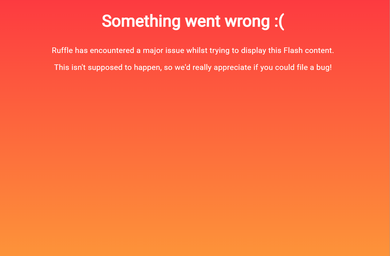 site not working, says report bug to ruffle · Issue #2457 · ruffle-rs ...